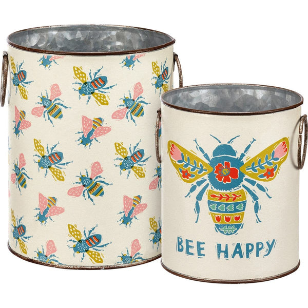 Bee Planters/Metal Buckets